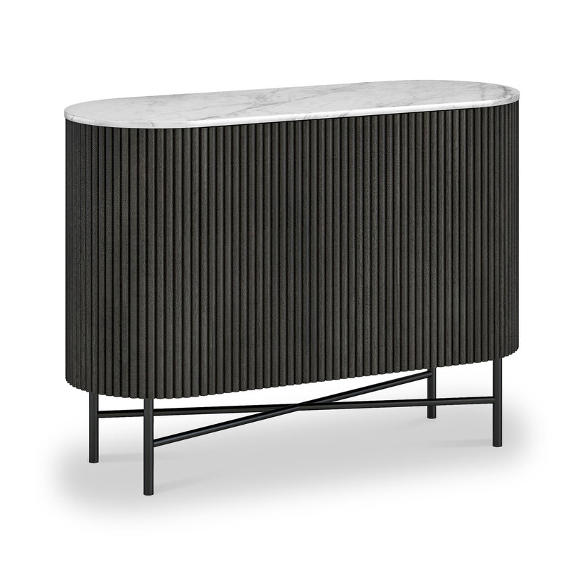 Milo Mango & Marble Fluted 2 Door Small Sideboard Cabinet | Roseland