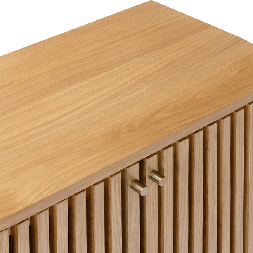 Shorwell Oak Contemporary 2 Door Slatted Storage Cupboard | Roseland ...