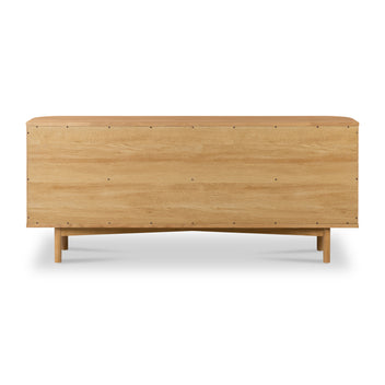 Shorwell Oak Slatted Large 4 Door Sideboard Cabinet | Roseland