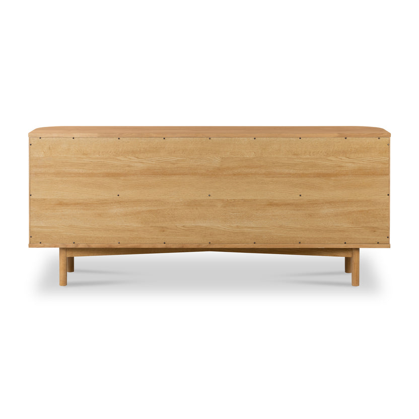 Shorwell Oak Slatted Large 4 Door Sideboard Cabinet | Roseland