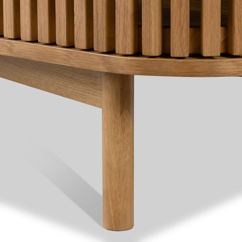 Shorwell Oak Slatted Large 4 Door Sideboard Cabinet | Roseland