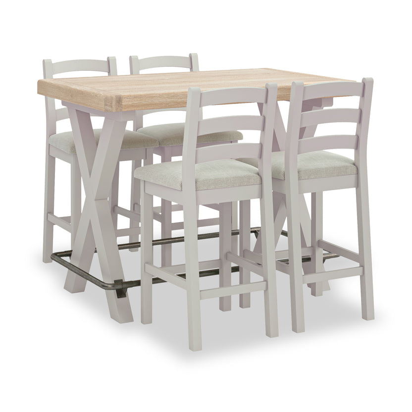 Penzance Stone Grey Ladder Back Kitchen Coutner Bar Chair | Roseland