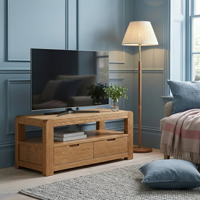 Harvey Chunky Oak 110cm TV Stand | Unit for 50" Televisions | Roseland