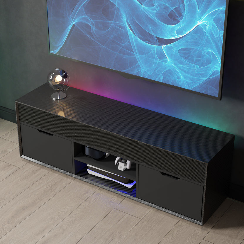 Koble Shadow Black Gaming TV Unit with Storage and Soundbar | Roseland