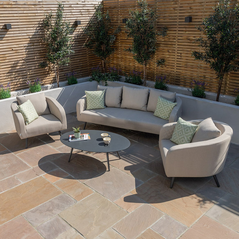 Maze Ambition 3 Seat Outdoor Sofa Set with Oval Coffee Table | Roseland