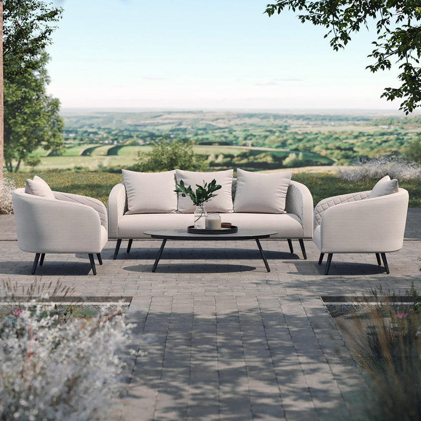 Maze Ambition 3 Seat Outdoor Sofa Set with Oval Coffee Table | Roseland