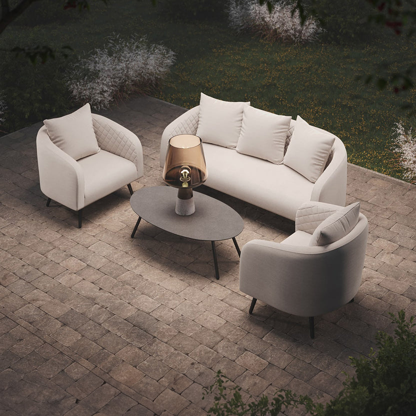 Maze Ambition 3 Seat Outdoor Sofa Set with Oval Coffee Table | Roseland