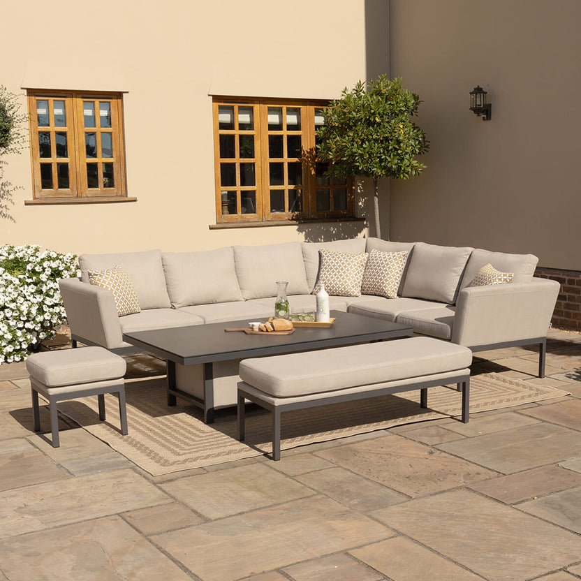 Maze Pulse Left Handed Corner Dining Set with Rising Table | Roseland