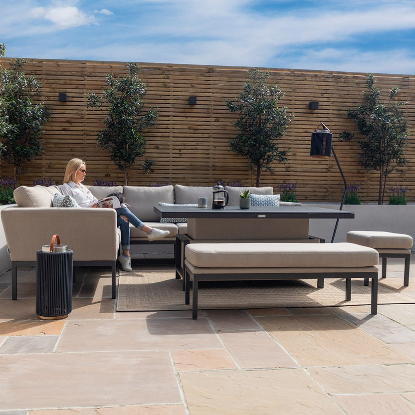 Maze Pulse Right Hand Corner Dining Set with Rising Table | Roseland