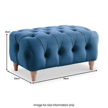 Clarence Velvet Button Tuft Footstool | 4 Colours | Roseland