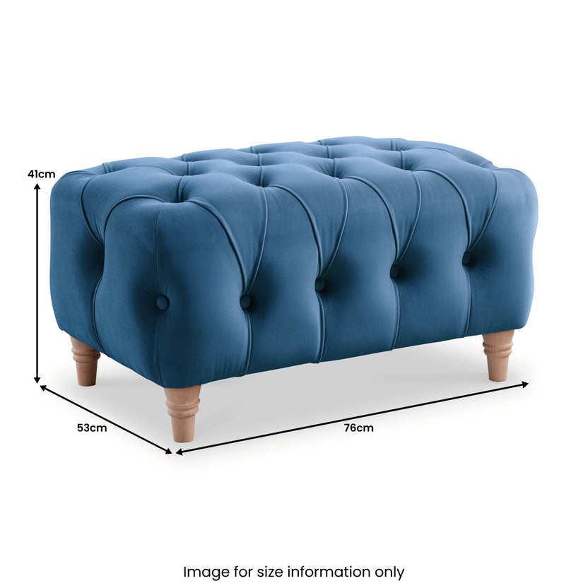 Clarence Velvet Button Tuft Footstool | 4 Colours | Roseland