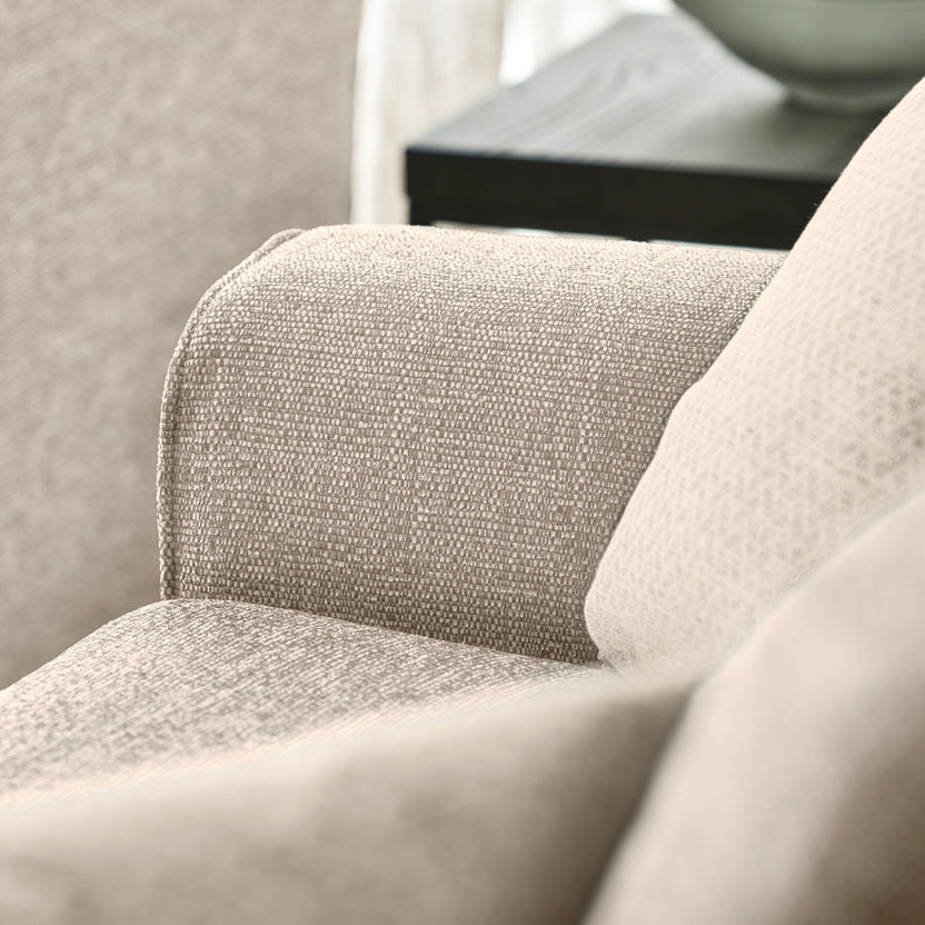 Cheswick Textured Weave Fabric 3 Seater Sofa | Beige Grey | Roseland
