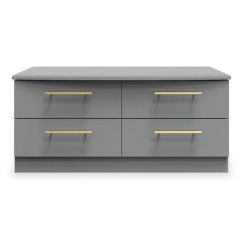 Bramham Grey 4 Drawer Low Storage Unit | Roseland