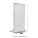 Moreno Marble Effect 2 Door 2 Drawer Double Wardrobe | Roseland