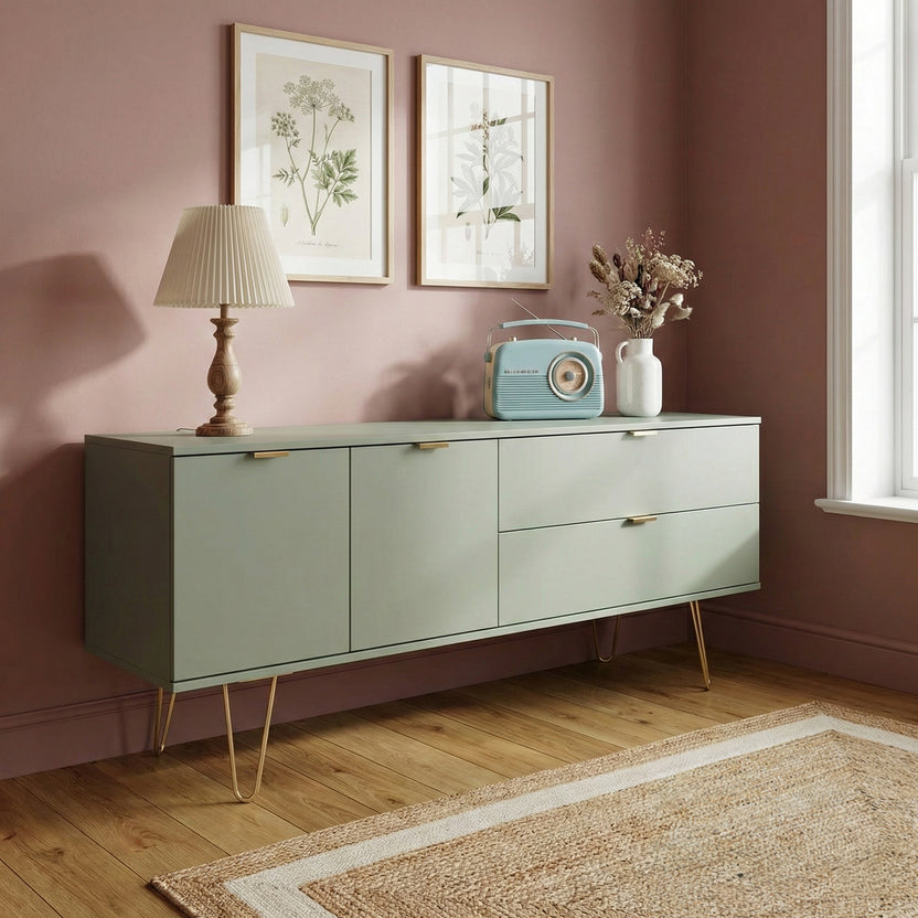 Moreno Olive 2 Drawer 2 Door Wide Sideboard | Roseland