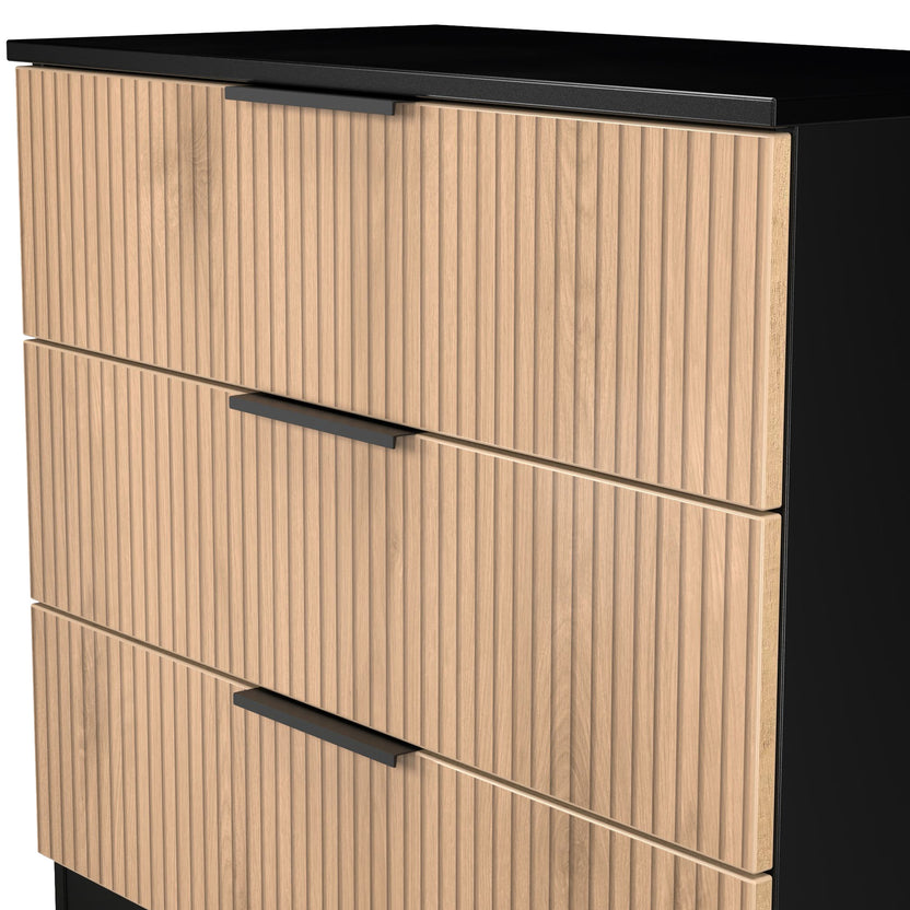 Jago Slatted Effect 3 Drawer Chest of Drawers for Bedroom | Roseland