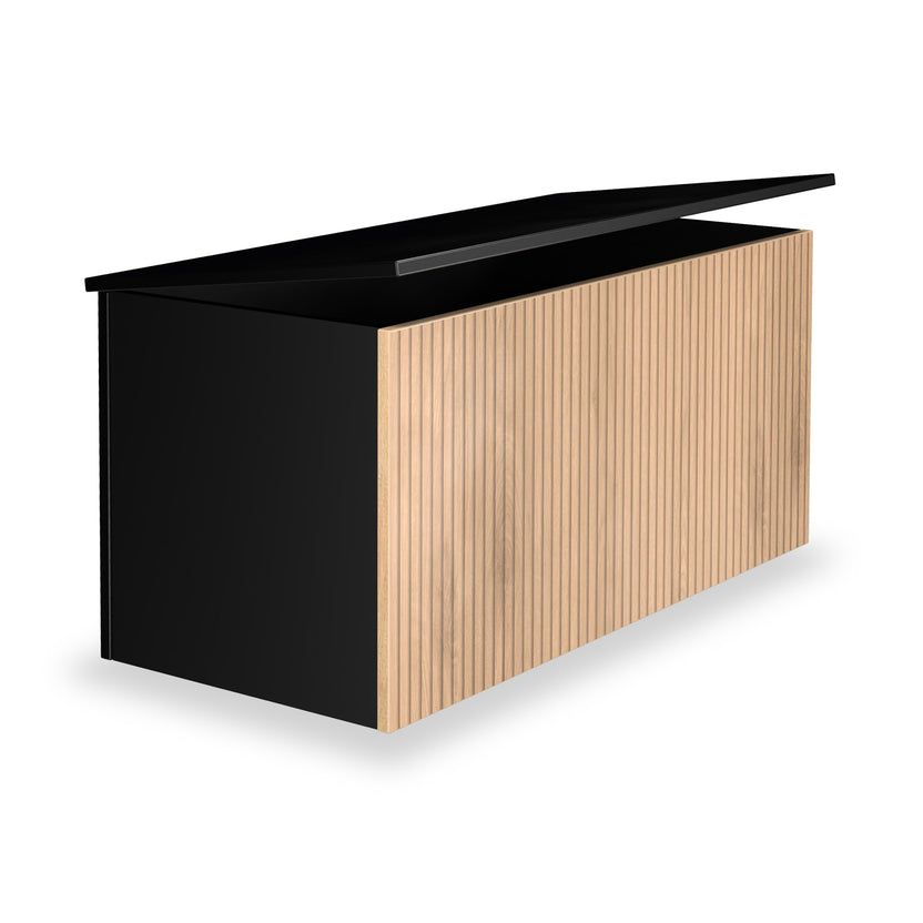 Jago Slatted Effect Blanket Box for Bedroom Storage | Roseland