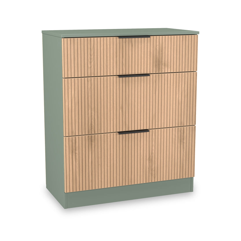 Jago Slatted Effect 3 Drawer Deep Chest of Drawers | Roseland