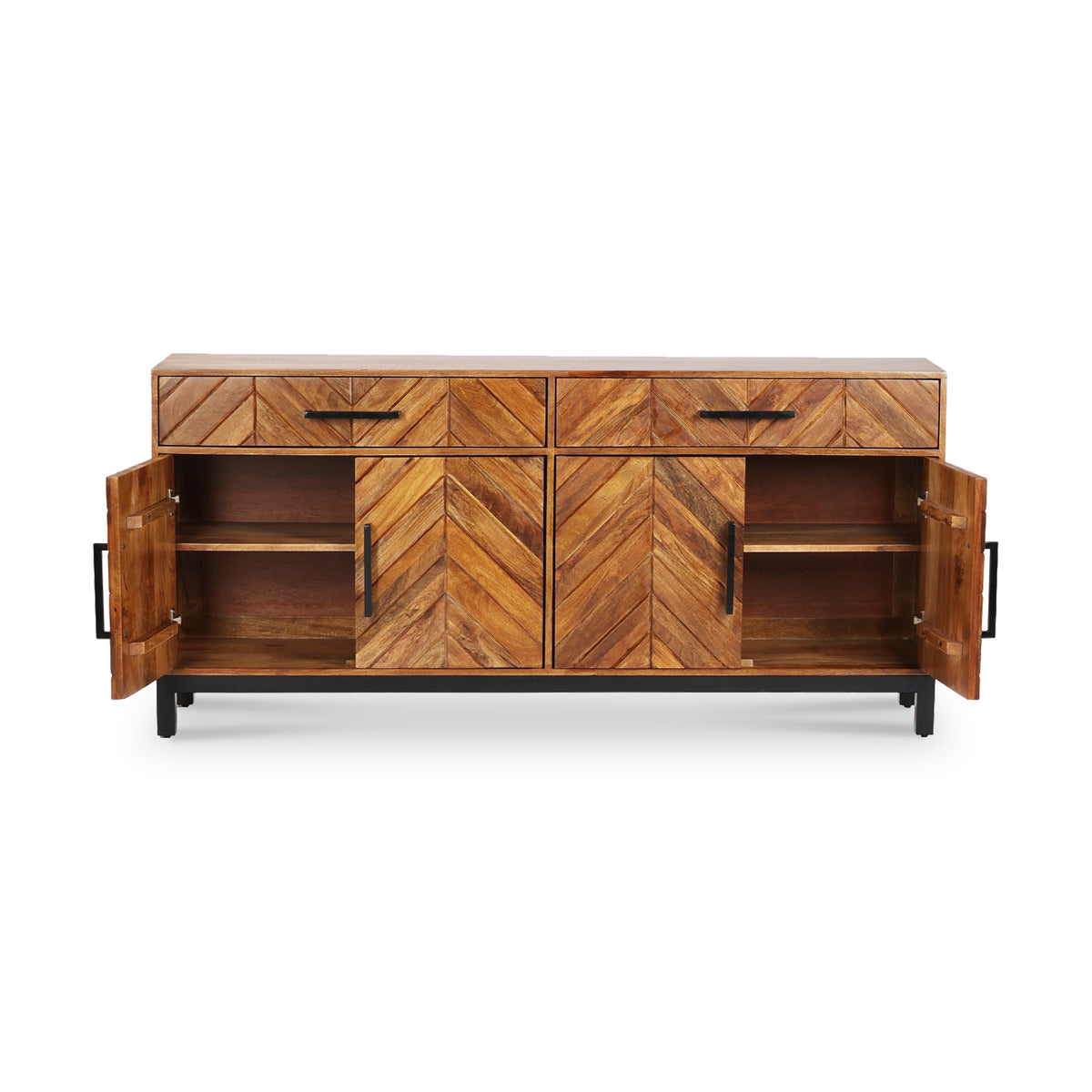 Loric Parquet Mango Wood Large Sideboard for Living Room | Roseland