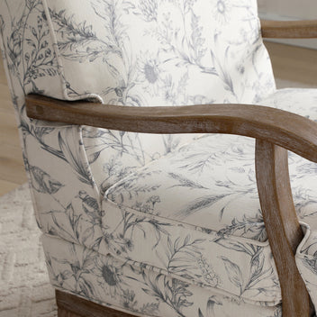 Bailey Meadow Print Cottage Accent Chair for Living Room | Roseland