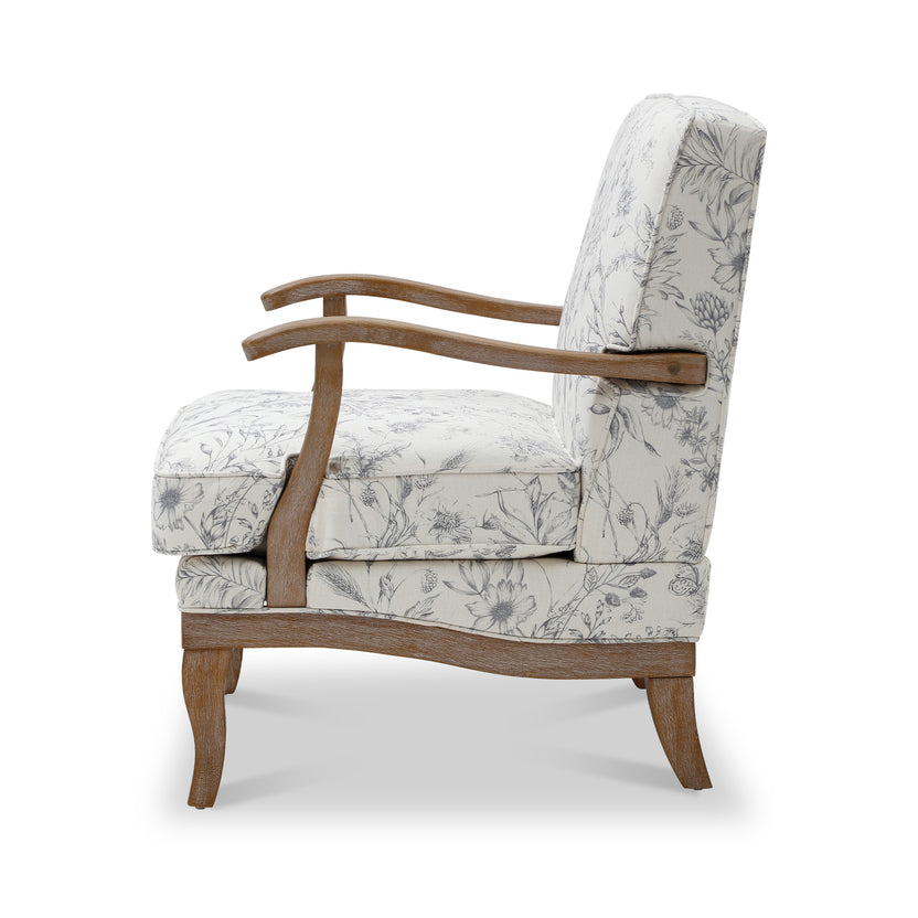 Bailey Meadow Print Cottage Accent Chair for Living Room | Roseland