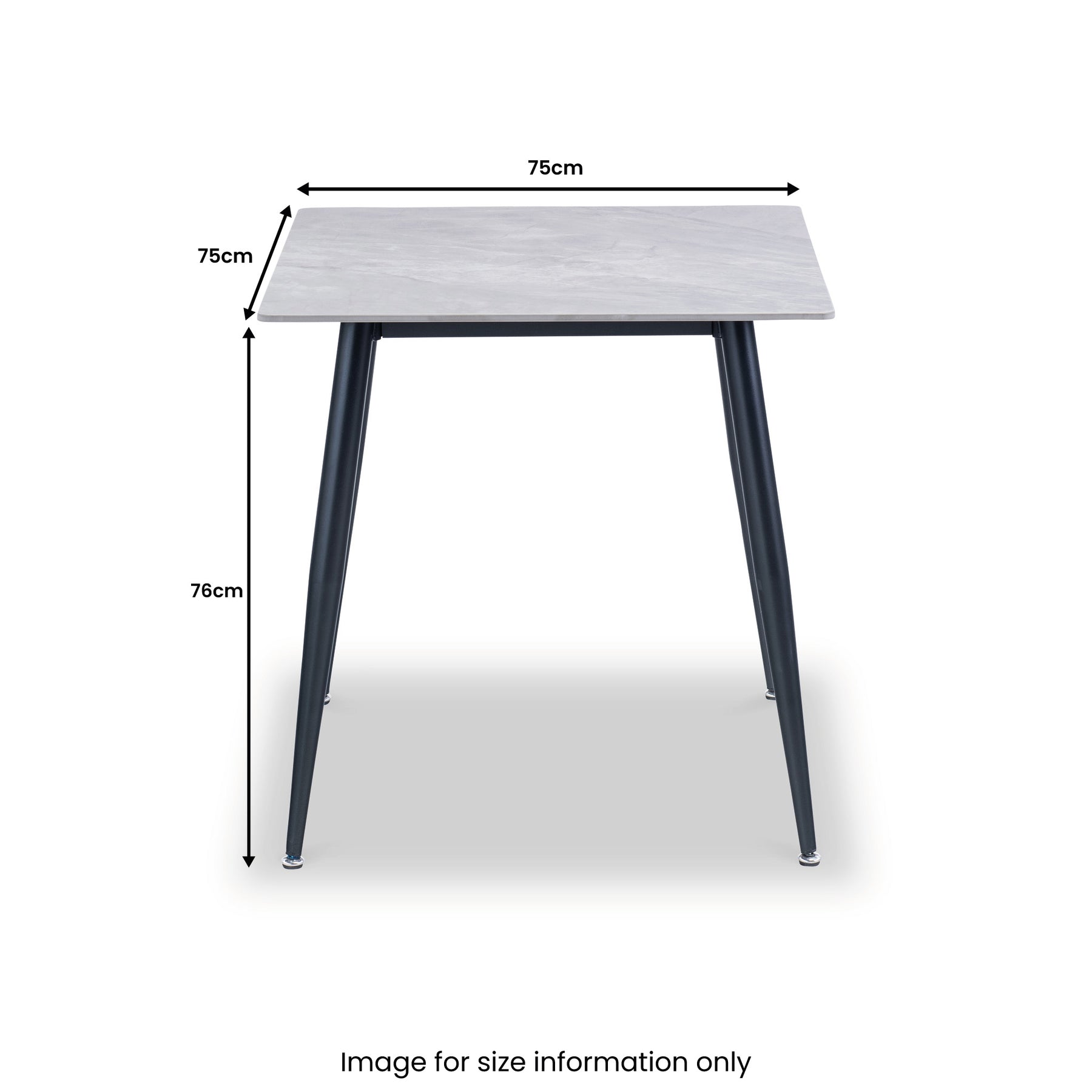 Avril Grey Sintered Stone 75cm Compact Square Dining Table | Roseland