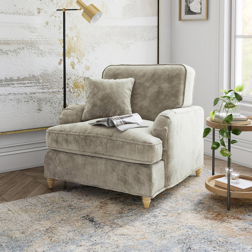 Arthur Armchair | 8 Chenille Colours | Made in the UK | Roseland