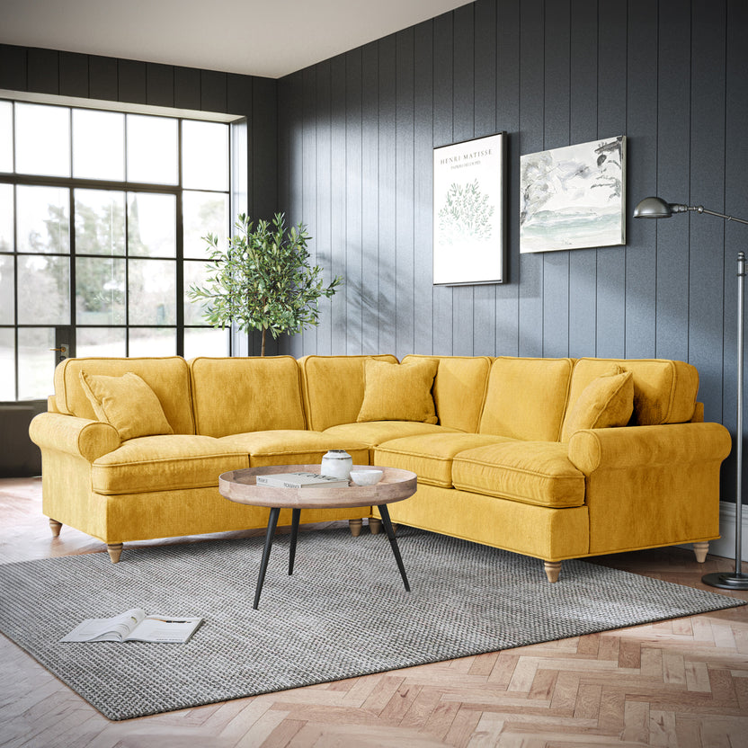 Alfie Large Corner Sofa | 10 Stylish Colours | Express Delivery | Roseland