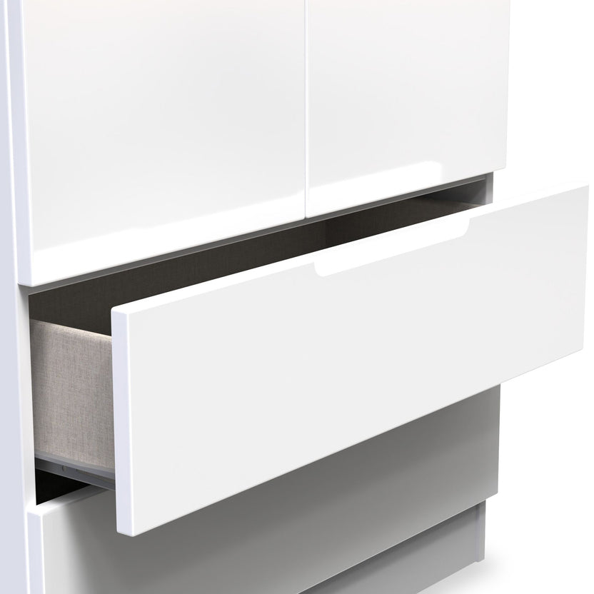 Henshaw 2 Drawer Double Wardrobe | 5 Finishes w/ Gloss Front Roseland