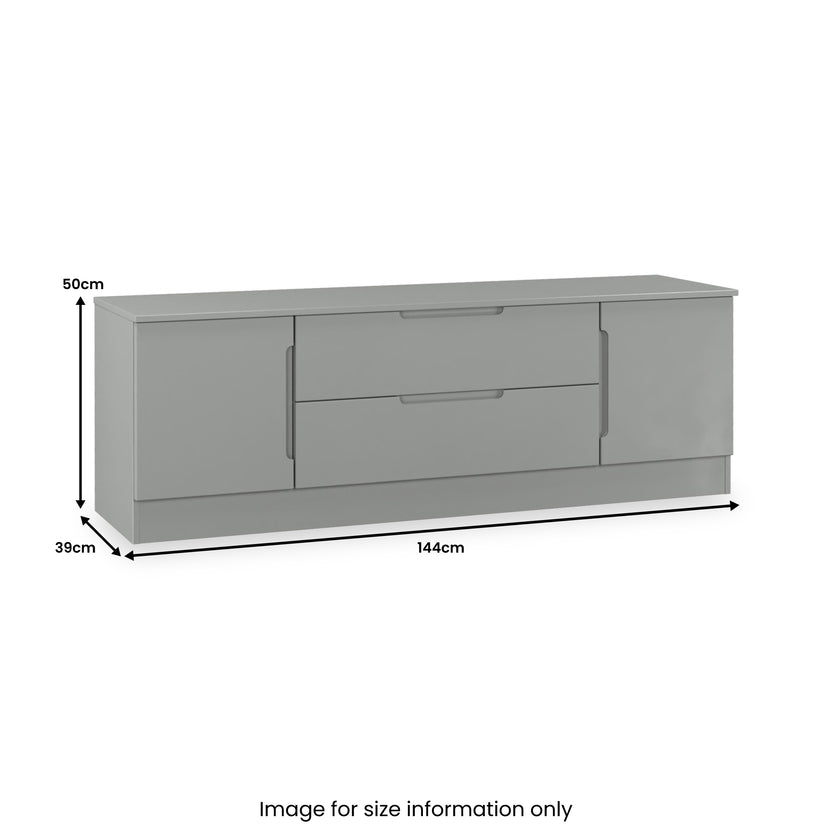 Henshaw Small TV Unit | White Gloss or Grey | Roseland