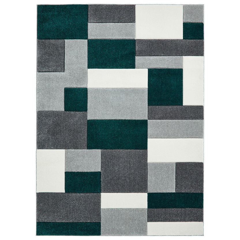 Regis Geometric Cube Rectangular Rug for Living Room or Bedroom ...