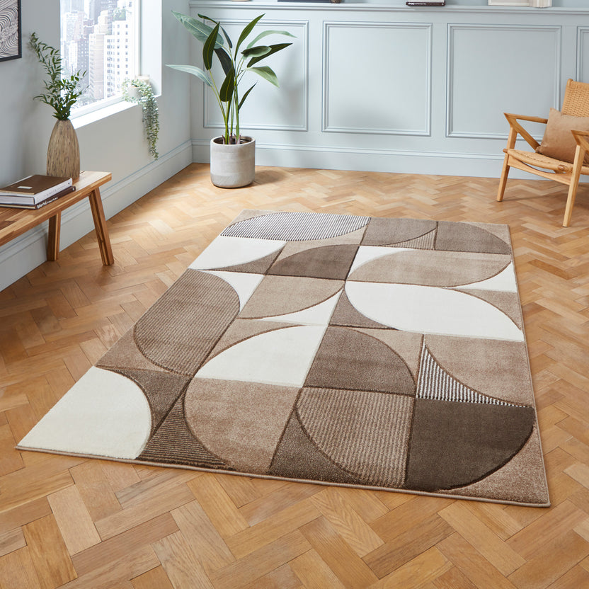 Regis Abstract Geometric Leaf Rectangular Rug for Living Room or ...