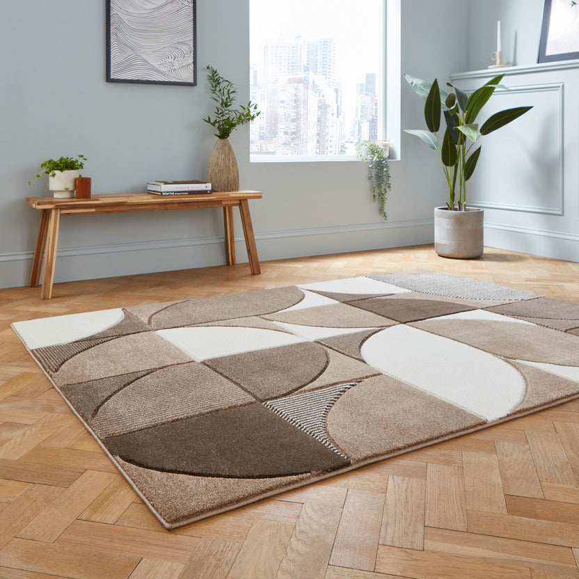 Regis Abstract Geometric Leaf Rectangular Rug for Living Room or ...