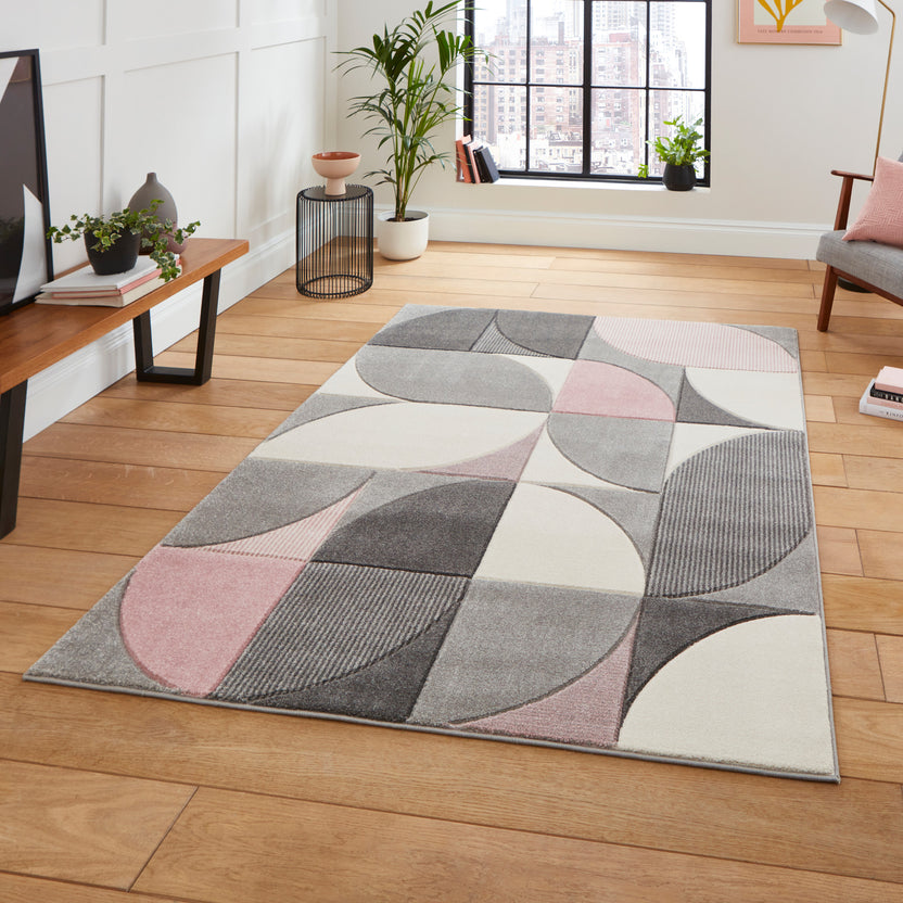 Regis Abstract Geometric Leaf Rectangular Rug for Living Room or ...