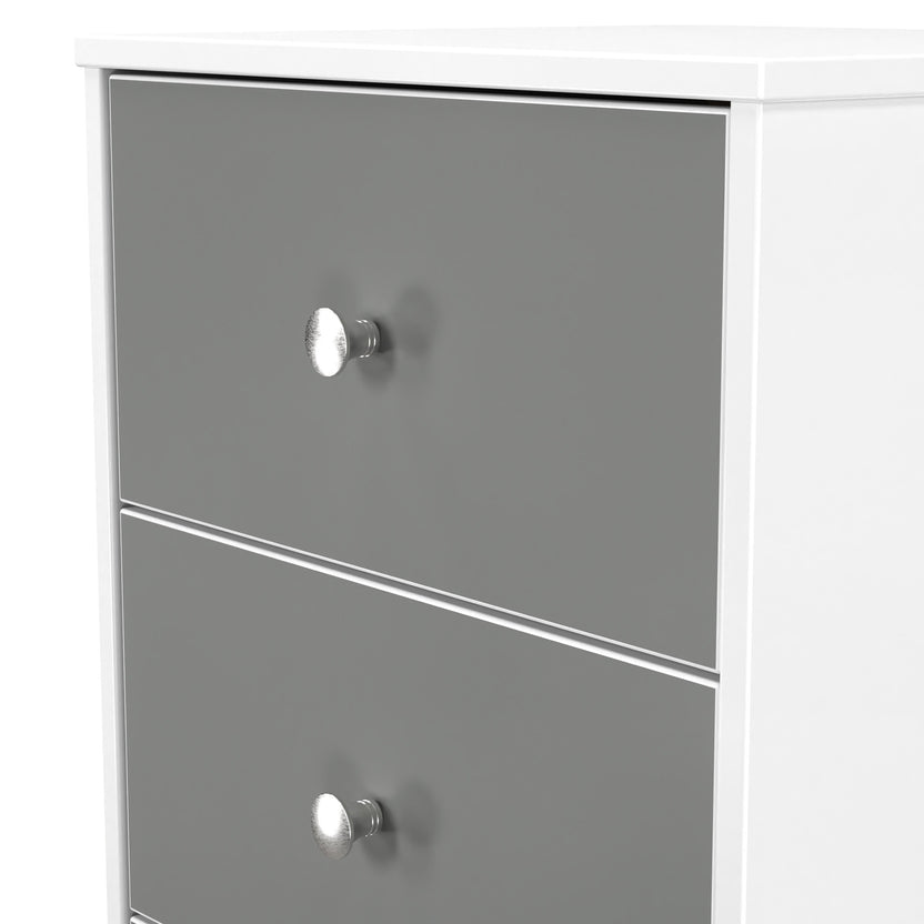 Bennet 3 Drawer Bedside Cabinet Table | White or Grey | Roseland