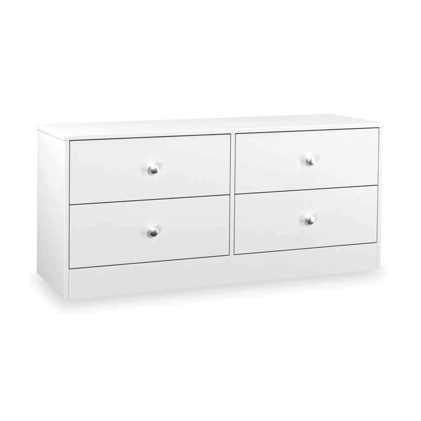 Bennet 4 Drawer Wide Bed Storage Chest | White or Grey | Roseland