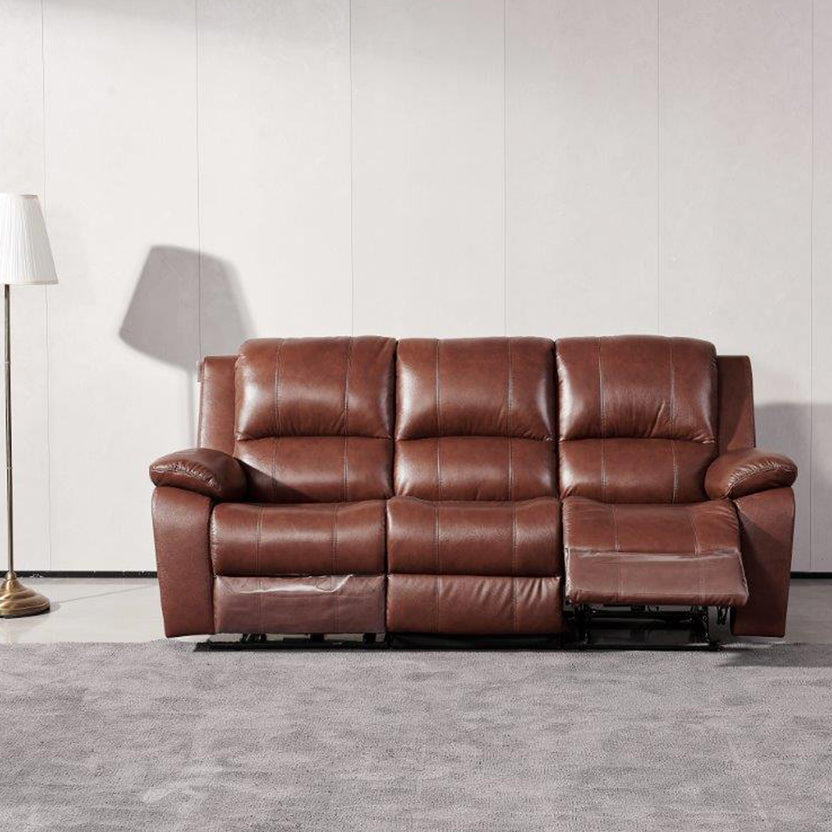 Selma Leather Electric Recliner 3 Seater Sofa | Dark Tan or Grey