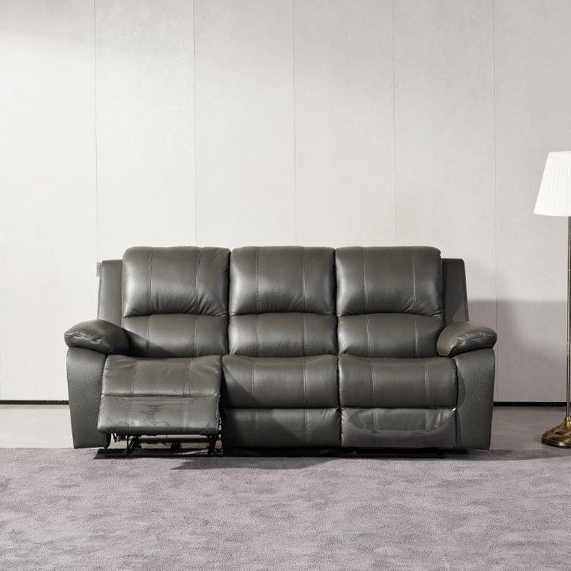 Selma Leather Electric Recliner 3 Seater Sofa | Dark Tan or Grey