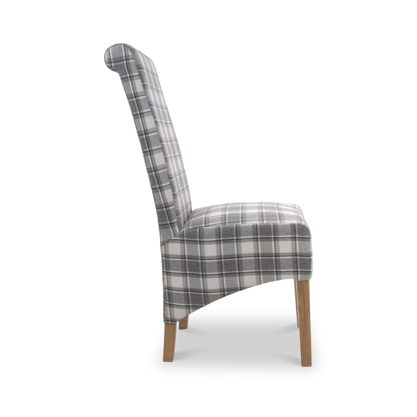 Genna Checked Herringbone Dining Chair | Cappaccino | Roseland