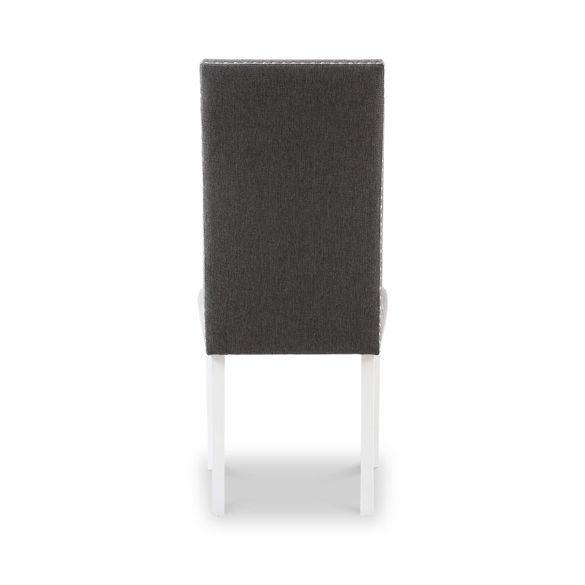 Conran Stud Detail Dining Chair with White Legs | Grey or Light Grey