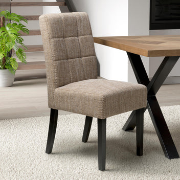Madoc Oatmeal Waffle Stitch Dining Chair | 4 Leg Colours | Roseland