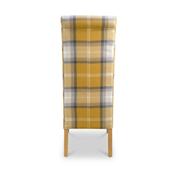 Deryn Check Dining Chair with Natural Legs | Grey or Yellow | Roseland