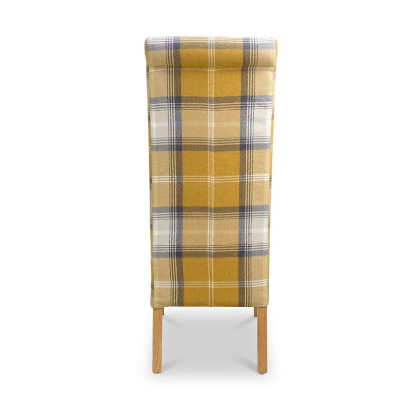 Deryn Check Dining Chair with Natural Legs | Grey or Yellow | Roseland