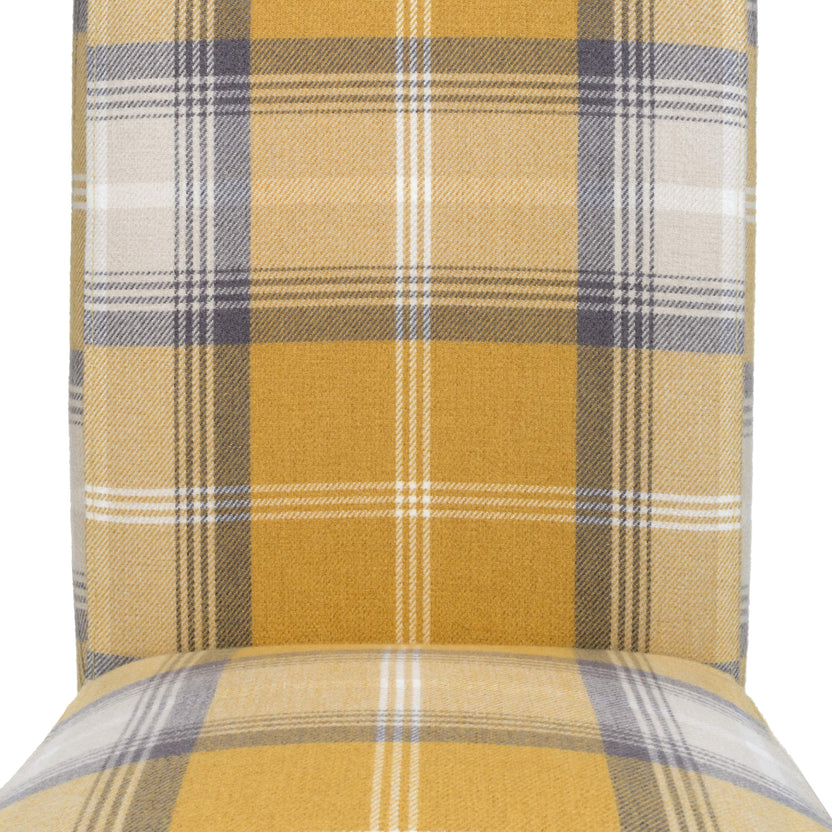 Deryn Check Dining Chair with Natural Legs | Grey or Yellow | Roseland