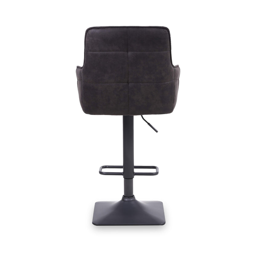 Morwyn Grey Faux Suede Swivel Bar Stool | Adjustable Height | Roseland