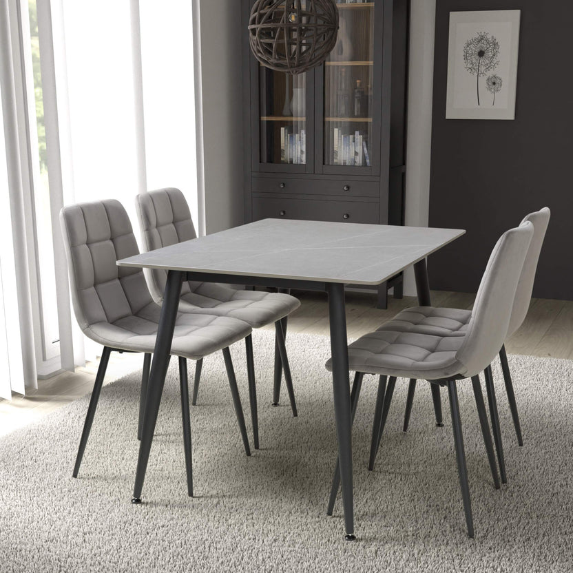 Hendra Compact 120cm Ceramic Dining Table for 4 | Grey or White