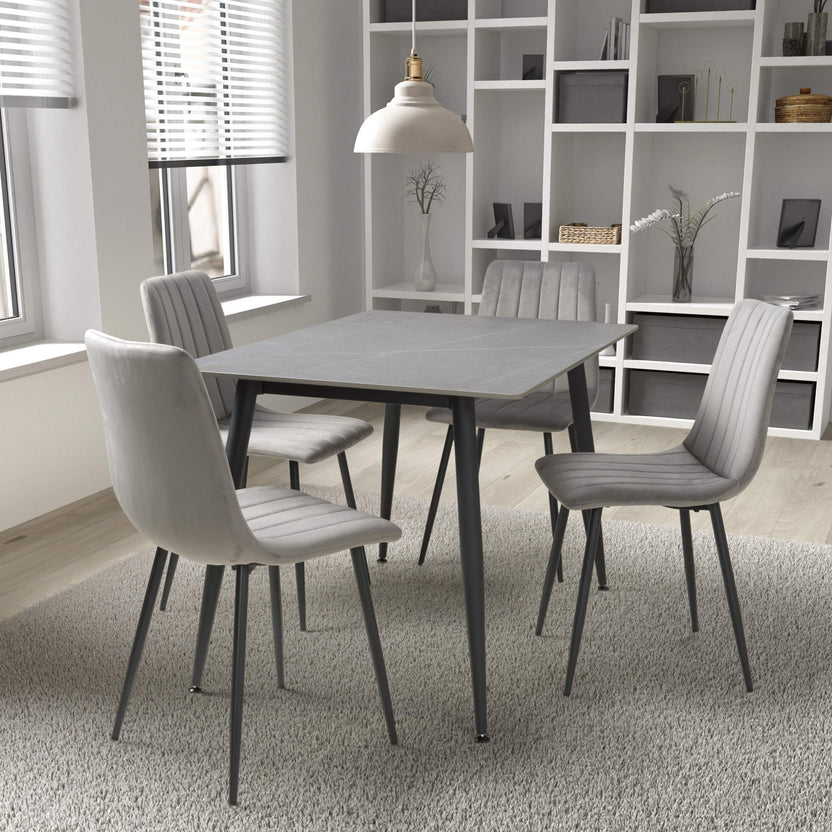 Hendra Compact 120cm Ceramic Dining Table for 4 | Grey or White