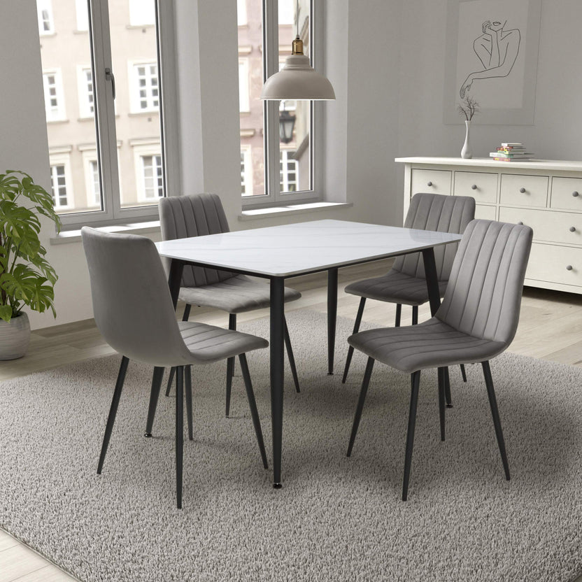 Hendra Compact 120cm Ceramic Dining Table for 4 | Grey or White