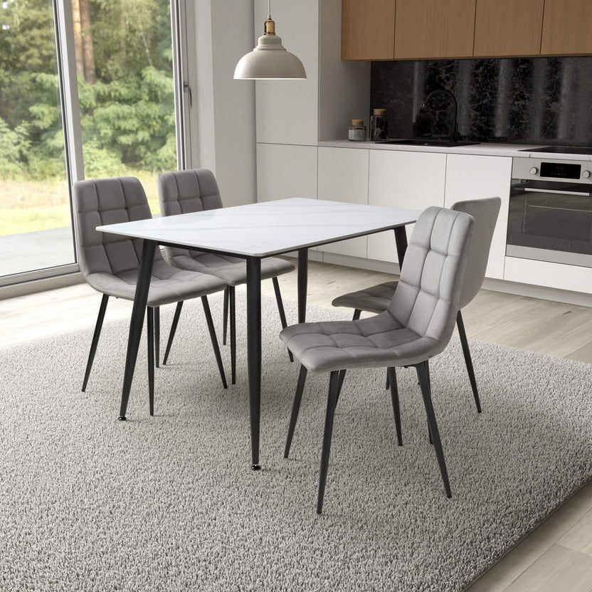 Hendra Compact 120cm Ceramic Dining Table for 4 | Grey or White