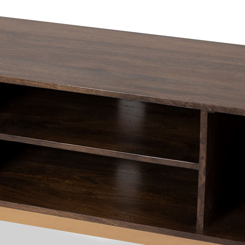 Beau Grooved Mango Wood Extra Large TV Unit Stand for Living Room